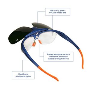 Holulo Flip-up Welding Goggles Eye Protective Safety Glasses for Welders with Transparent and Black Goggles Anti-Flog Anti-glare Anti-shock Welding Glasses