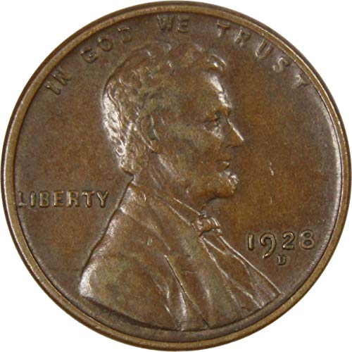 1928 D Lincoln Wheat Cent XF EF Extremely Fine Bronze Penny 1c Coin Collectible