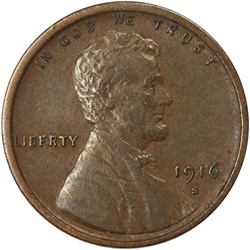 1916 S Lincoln Wheat Cent XF EF Extremely Fine Bronze Penny 1c Coin Collectible