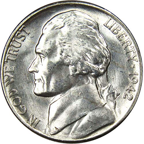 1942 S Jefferson Wartime Nickel BU Uncirculated Mint State 35% Silver 5c US Coin