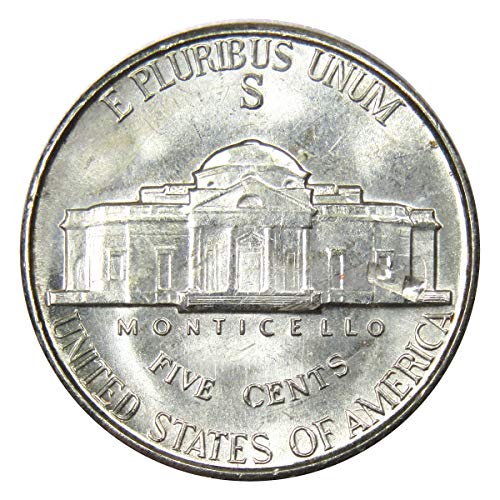 1942 S Jefferson Wartime Nickel BU Uncirculated Mint State 35% Silver 5c US Coin