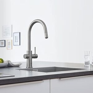 GROHE 31251DC2 Blue Water Filter Pull-Down Kitchen Faucet Supersteel (Stainless Steel)