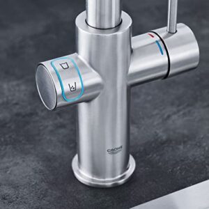 GROHE 31251DC2 Blue Water Filter Pull-Down Kitchen Faucet Supersteel (Stainless Steel)