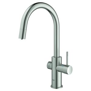 GROHE 31251DC2 Blue Water Filter Pull-Down Kitchen Faucet Supersteel (Stainless Steel)