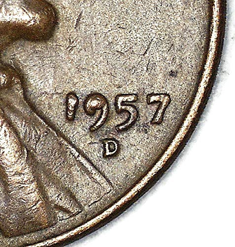 1957 D Filled 1 9 B BIE and Cud Errors Lincoln Wheat Cent Good