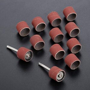 100 PCs Sanding Bands 600 Grit Drums Sleeves for DREMEL Rotary Tools with 2PCs Mandrel 12CM