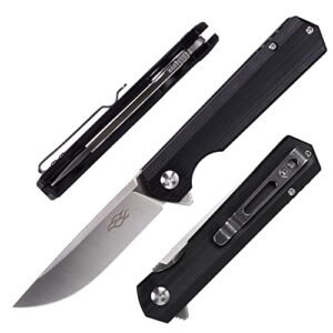 firebird ganzo fh11 pocket folding knife d2 steel flip blade g10 anti-slip handle with clip hunting gear fishing camping outdoor folder edc pocket knife (black)