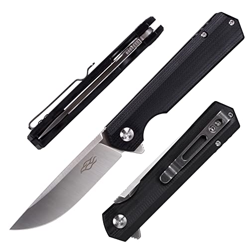 Firebird GANZO FH11 Pocket Folding Knife D2 Steel Flip Blade G10 Anti-slip Handle with Clip Hunting Gear Fishing Camping Outdoor Folder EDC Pocket Knife (Black)