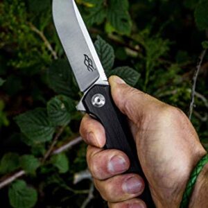 Firebird GANZO FH11 Pocket Folding Knife D2 Steel Flip Blade G10 Anti-slip Handle with Clip Hunting Gear Fishing Camping Outdoor Folder EDC Pocket Knife (Black)