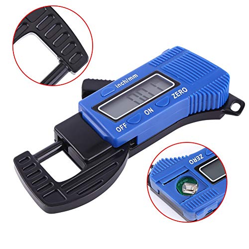 Thickness Gauge 0-12.7mm Range, Digital Display Measuring Tool Inch/Millimeter Conversion Portable Quick Mini Calipers Used to Measure Thickness of Paper, PU Leather (1)