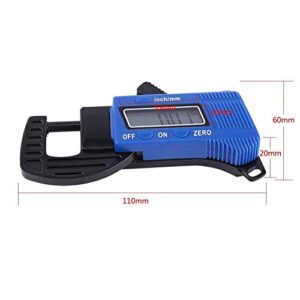 Thickness Gauge 0-12.7mm Range, Digital Display Measuring Tool Inch/Millimeter Conversion Portable Quick Mini Calipers Used to Measure Thickness of Paper, PU Leather (1)