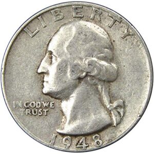 1948 s washington quarter vf very fine 90% silver 25c us coin collectible