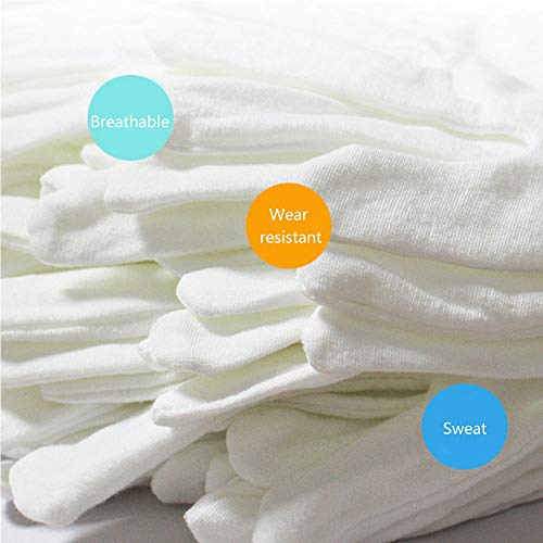 White Soft Cotton Gloves Handling Gloves Dry Hands,Photograph,Art Handling,Jewelry Silver Coin Inspections,Cosmetic(10 Pairs)