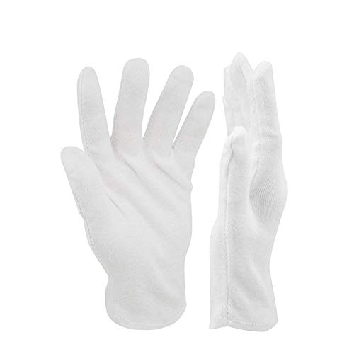 White Soft Cotton Gloves Handling Gloves Dry Hands,Photograph,Art Handling,Jewelry Silver Coin Inspections,Cosmetic(10 Pairs)