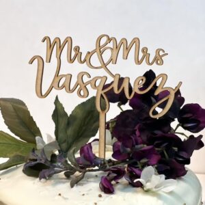 Personalized Wedding Cake Topper, Wooden Cake Toppers, Mr Mrs Customized Wedding Last Name To Be Bride & Groom