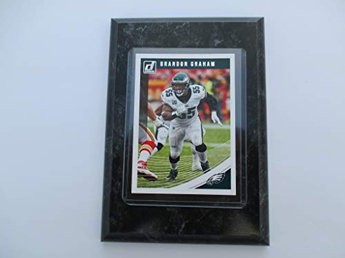 BRANDON GRAHAM PHILADELPHIA EAGLES 2018 DONRUSS PLAYER CARD MOUNTED ON A 4" X 6" BLACK MARBLE PLAQUE