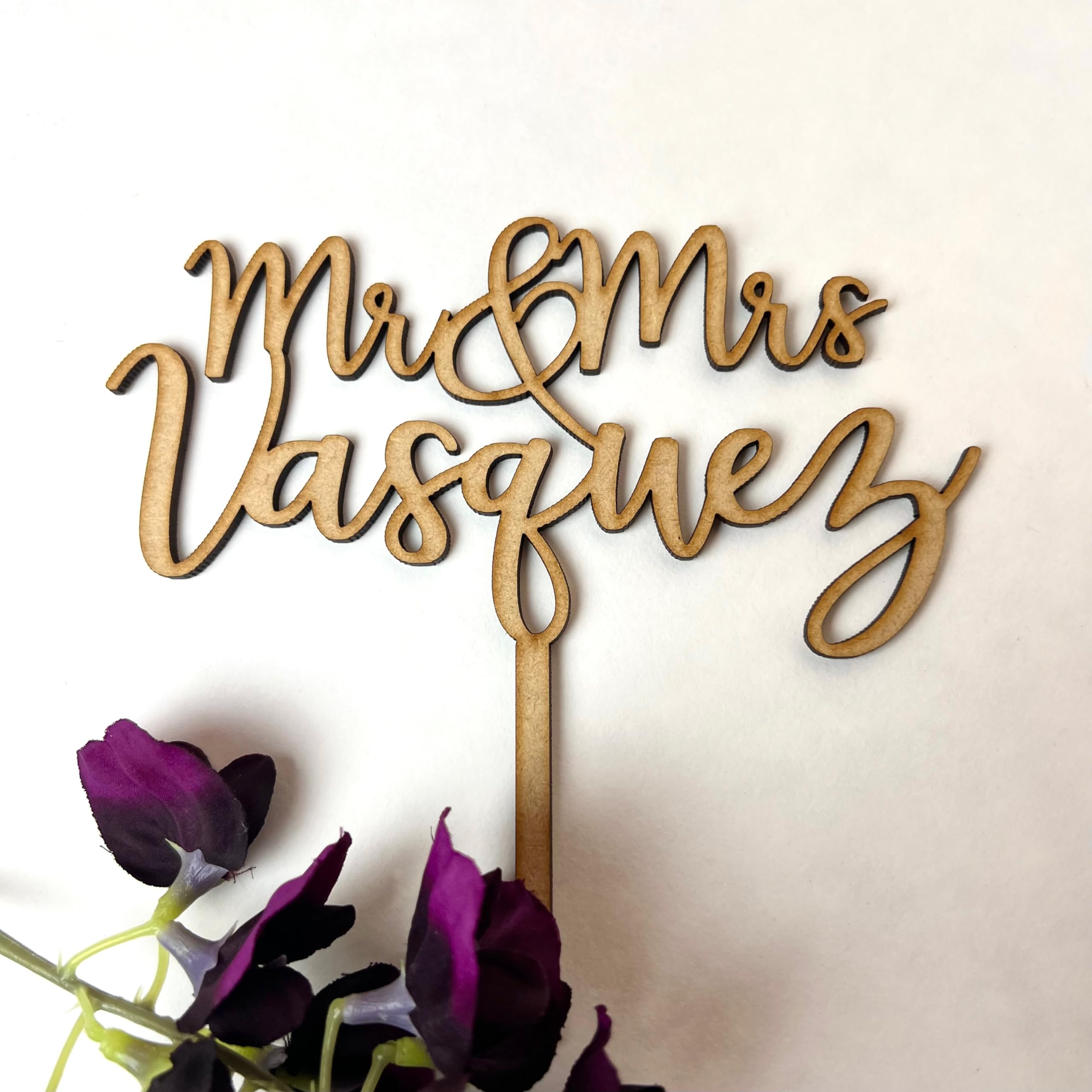 Personalized Wedding Cake Topper, Wooden Cake Toppers, Mr Mrs Customized Wedding Last Name To Be Bride & Groom