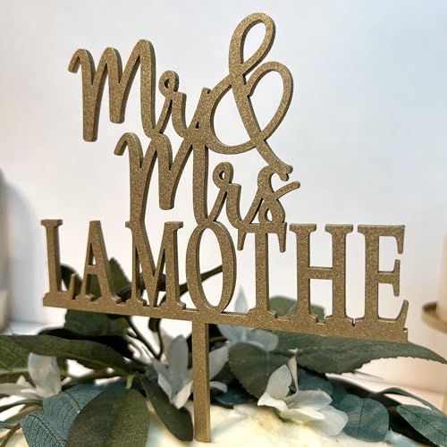 Personalized Wedding Cake Topper, Wooden Cake Toppers, Mr Mrs Customized Wedding Cake Topper Last Name Cake Topper