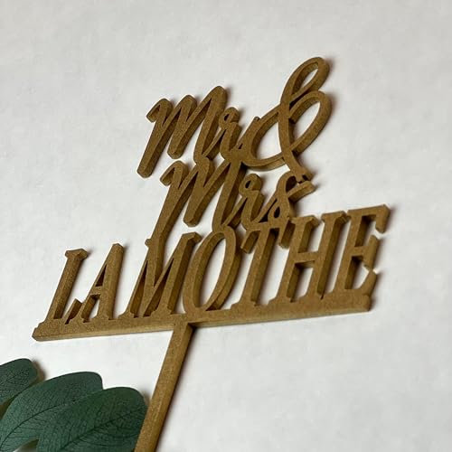 Personalized Wedding Cake Topper, Wooden Cake Toppers, Mr Mrs Customized Wedding Cake Topper Last Name Cake Topper