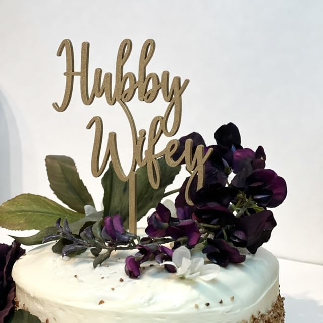 Personalized Wedding Cake Topper, Wooden Cake Toppers, Hubby Wifey, Bride & Groom