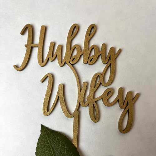 Personalized Wedding Cake Topper, Wooden Cake Toppers, Hubby Wifey, Bride & Groom