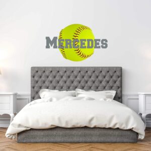 softball name wall decal name wall sticker nursery wall decal personalized name wall decal for girls room boys room baby name monogram vinyl design wall decor bedroom decor for boys unisex wall decal