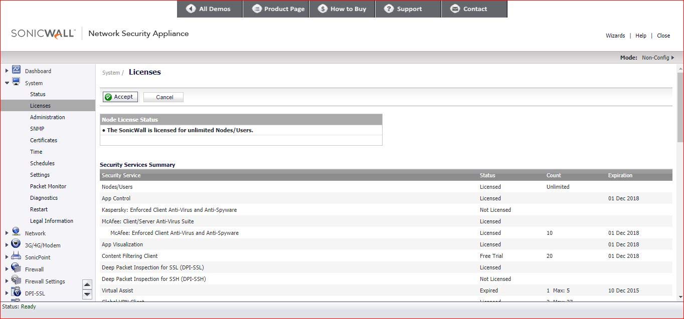 SonicWall NSA 3650 1YR Content Filter Service Busi Ed 01-SSC-3469