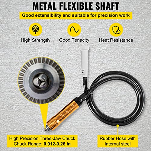 VEVOR S-R Hanging Flex Shaft Grinder 230W Rotary Tool with Stepless Speed Foot Pedal Rotary Carver 0-180000rmp for Carving, Buffing,Drilling,Polishing (6mm flexshaft)