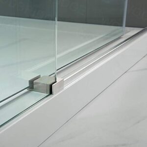 WOODBRIDGE MSDC4876-B Frameless Sliding Glass Shower Door | 44"-48"W x 76"H | Brushed Nickel Finish