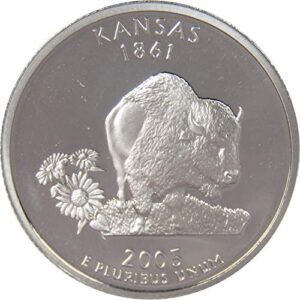 2005 s kansas state quarter choice proof 90% silver 25c us coin collectible