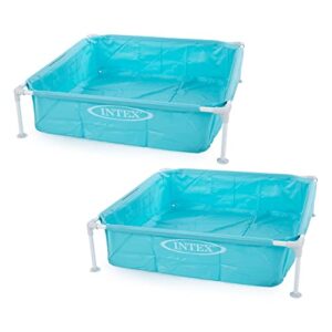 intex mini frame kids 4ft x 4ft x 12in beginner kiddie swimming pool (2 pack)