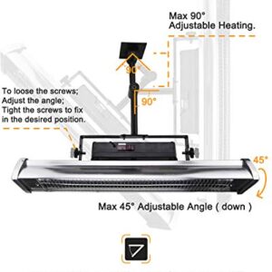 Star Patio Electric Patio Heater with Remote, Indoor/Outdoor Heater, Space Heater, Infrared Heater, Wall Mounted, suitable as Gazebo Heater, Balcony Heater, Garage Heater, 1530