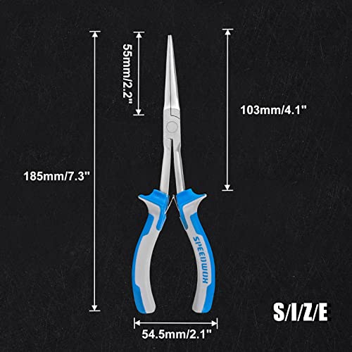 SPEEDWOX Long Reach Needle Nose Pliers 7 Inches Slim Extra Long Nose Pliers Mini Precision Wire Looping Fine Pliers for Jewelry Making, Bending Wire and Small Object Gripping, Smooth Jaws