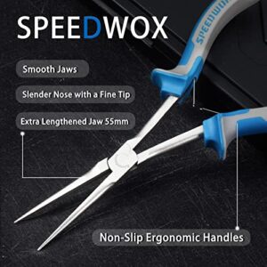 SPEEDWOX Long Reach Needle Nose Pliers 7 Inches Slim Extra Long Nose Pliers Mini Precision Wire Looping Fine Pliers for Jewelry Making, Bending Wire and Small Object Gripping, Smooth Jaws