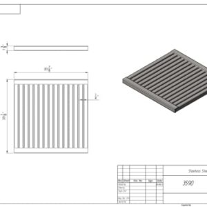 Vodaland - 22x22 inch Stainless Steel Catch Basin ADA/Heel Proof C class Package