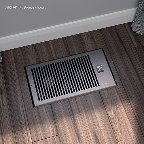 AC Infinity AIRTAP T4, Quiet Register Booster Fan with Thermostat 10-Speed Control, Heating Cooling AC Vent, Fits 4” x 12” Register Holes, Bronze