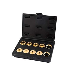 o'skool 10 pcs brass router template bushing guides sets fit any router sub-base of the porter cable style