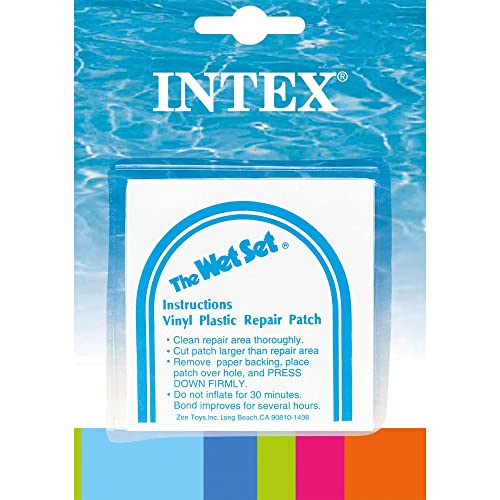 INTEX Wet Set Adhesive Vinyl Plastic Swimming Pool Tube Repair Patch 18 Pack Kit