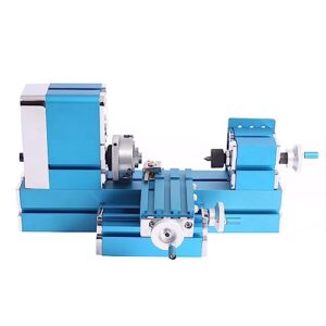 mini metal lathe machine diy tool benchtop wood lathe woodworking for hobby sience education modelmaking, ac110v-240v50/60hz