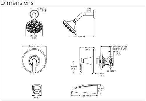 Pfister 8P8-WS2-JDSGS Jaida 1-Handle Tub & Shower Faucet with Adjustable Spray Width In Spot Defense Brushed Nickel