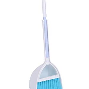 Qidiwin Mini Broom&Dustpan, Home&Kitchen Sweeping for Kids(White+Blue)