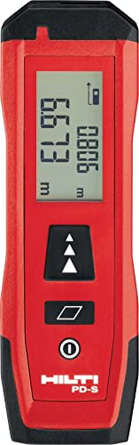 Hilti PD-S Laser Distance Meter 60M/197ft, Handheld Range Measure Meter Rangefinder Diastimeter with Area Measurement, Range Finder Highlight Display Measuring Tool