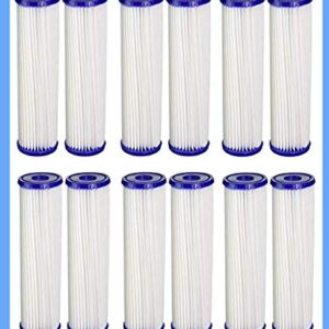 Compatible for Pentek S1 20 Micron Standard 10 x 2.5 Inch Pleated Sediment Water Filter 12 Pk