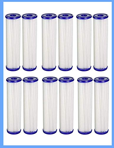 Compatible for Pentek S1 20 Micron Standard 10 x 2.5 Inch Pleated Sediment Water Filter 12 Pk