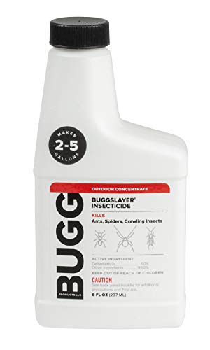 BUGGSLAYER Crawling Insect Insecticide Concentrate 8-oz. Outdoor Killer for Ants, Spiders, Mosquitoes, Ticks and Fleas.