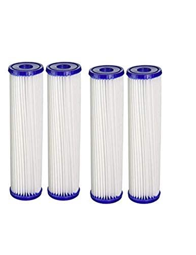 CFS – 4 Pack Whole House Pleated Water Filter Cartridges – Remove Bad Taste & Odor – Whole House Replacement Water Filter Cartridge - 30 Micron - White