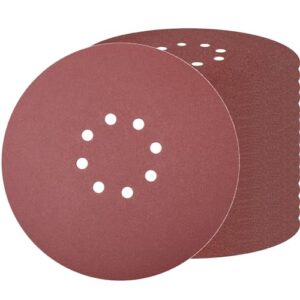 30 pcs 9 inch 8 hole drywall sanding discs set- 80 100 120 180 240 400 grits, sackorange 9" hook-and-loop aluminum oxide abrasive sander discs sander paper for power drywall sander