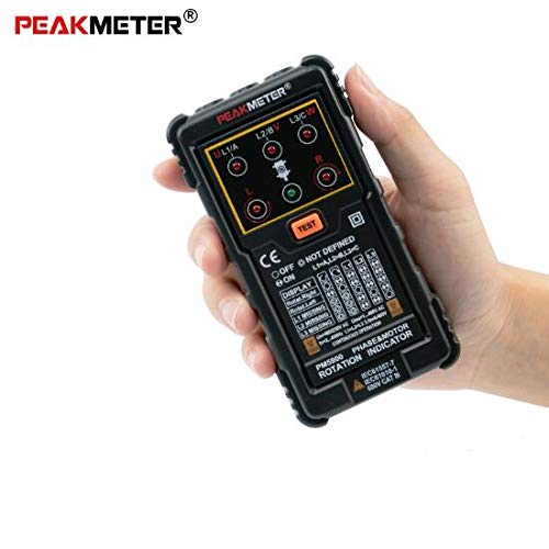 PEAKMETER PM5900 3 Motor Rotation Indicator Meter Sequence Tester Rotary Field Indicator 3 Phase System Motor Testing Multimetro