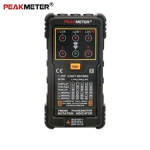 PEAKMETER PM5900 3 Motor Rotation Indicator Meter Sequence Tester Rotary Field Indicator 3 Phase System Motor Testing Multimetro