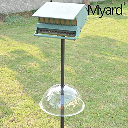 Myard 13 Inches Solid Clear PC Wobbly Squirrel Proof Baffle Deflector for Bird Feeder, Fit up 1.5 Inches Pole / Post